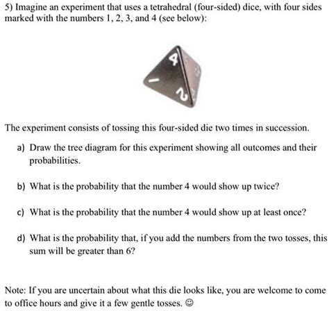 solved 5 imagine an experiment that uses a tetrahedral four sided