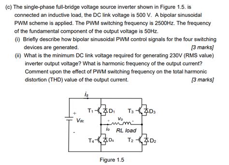 Solved C The Single Phase Full Bridge Voltage Source Chegg Com