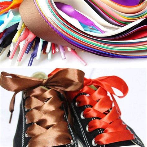 1pair Fashion 120cm Flat Silk Ribbon Shoelaces Shoe Laces Sneaker Sport