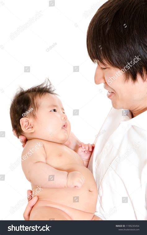 Happy Father Holding Naked Baby Stock Photo Shutterstock