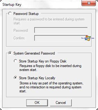 Use SysKey Utility To Lock Windows Computer Using USB Stick