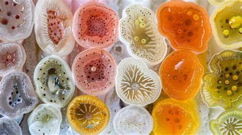 A Sidebyside Comparison Of Multiple Types Of Spores Showcasing The Diversity And Beauty Of Their