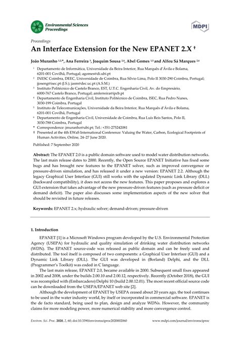 Pdf An Interface Extension For The New Epanet 2x