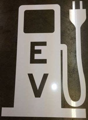 Ev Electric Vehicle Charging Station Stencil