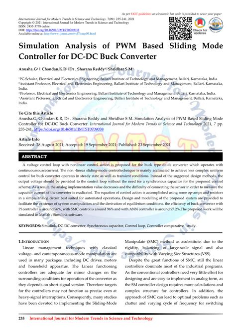 pdf simulation analysis of pwm based sliding mode controller for dc