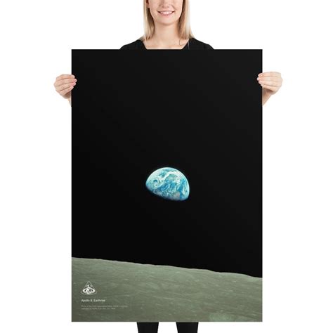 Nasa Apollo 8 Earthrise Space Poster Photo Poster Earth Etsy