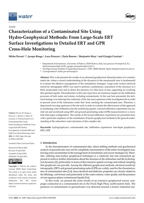 pdf characterization of a contaminated site using hydro geophysical