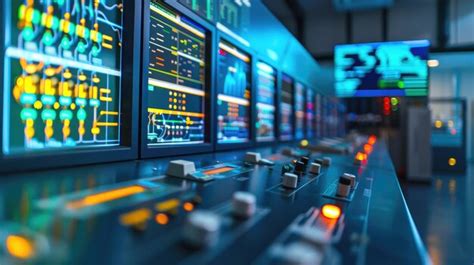 Hightech Control Room With Multiple Screens Displaying Data And Controls Indicative Of Modern