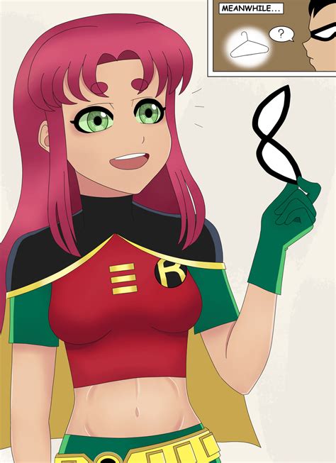 Starfire In Robins Costume Daninmotion Rteentitans
