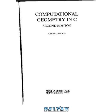خرید و قیمت دانلود کتاب Computational Geometry In C ترب