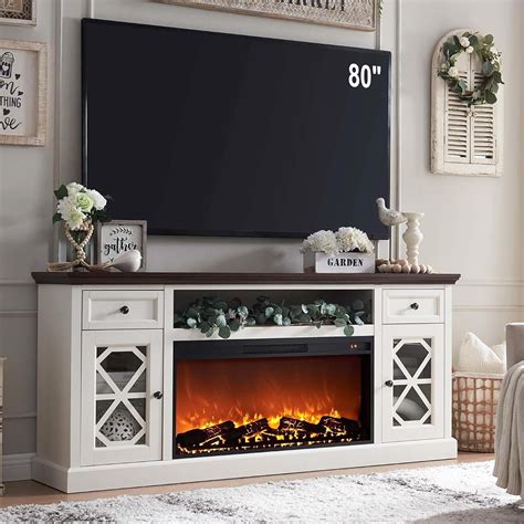 Red Fireplace Tv Stand At Mae Burley Blog