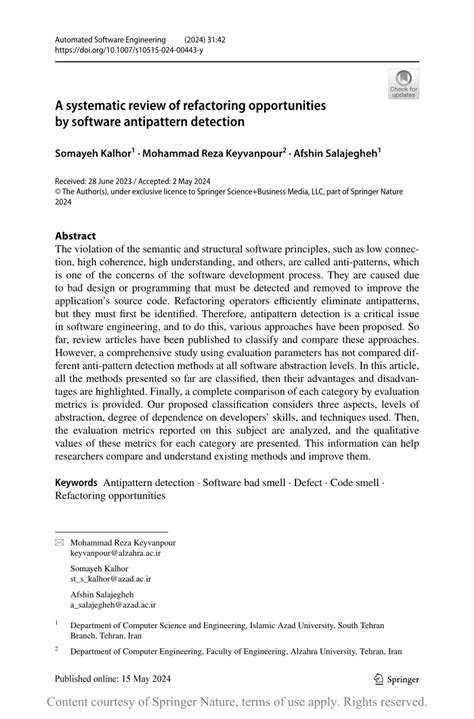 A Systematic Review Of Refactoring Opportunities By Software