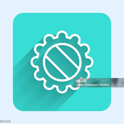 긴 그림자로 격리 된 흰색 선 병 캡 아이콘입니다 녹색 사각형 버튼입니다 벡터 일러스트레이션 0명에 대한 스톡 벡터 아트 및 기타 이미지 Istock