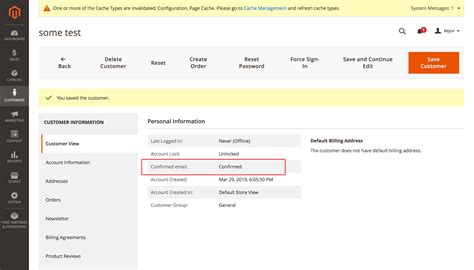 Customer Account Confirmation Is Overwritten By Backend Customer Save