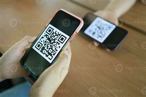 Qr Code Payment Woman Scanning QR Code Online Shopping Cashless Technology Concept 26140170