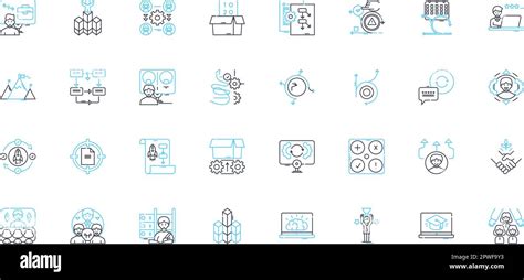 Collaboration Linear Icons Set Teamwork Partnership Cooperation