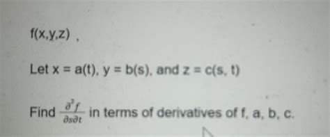 Second Partial Derivative Wout Numbers Generalized Chain Rule R