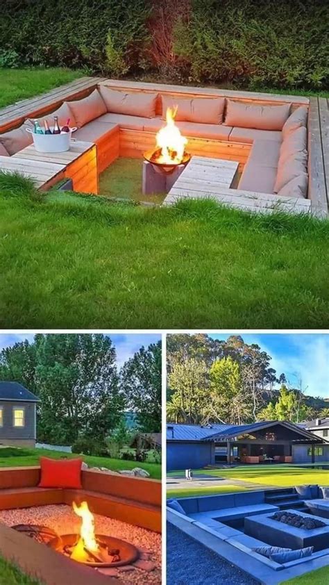 Garden Conversation Pit Backyard Fire Sunken Fire Pits Backyard