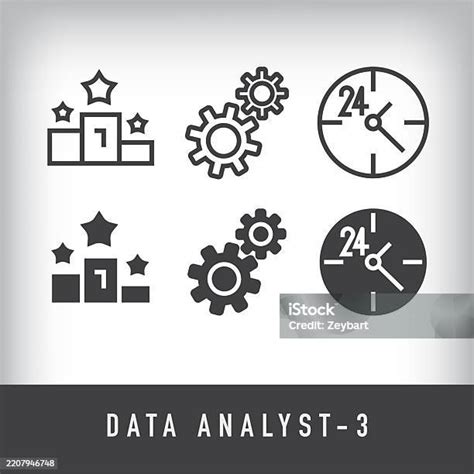 Ilustración De Conjunto Simple De Iconos De Análisis De Datos Lineales