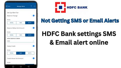 HDFC Bank Settings Sms Alert Online How To Activate Insta Alerts In HDFC YouTube