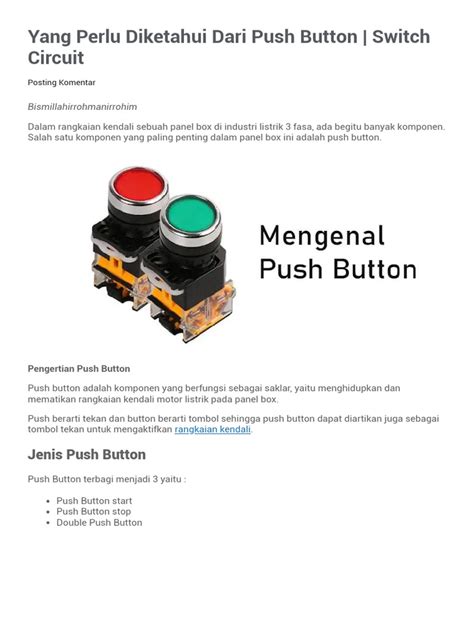 12.Yang Perlu Diketahui Dari Push Button _ Switch Circuit - Wijdan Kelistrikan | PDF
