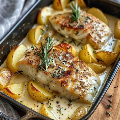 Tasty Twist Recipes On Instagram 🌿🐟 Try Cod And Potatoes In Rosemary Cream Sauce Creamy Savory