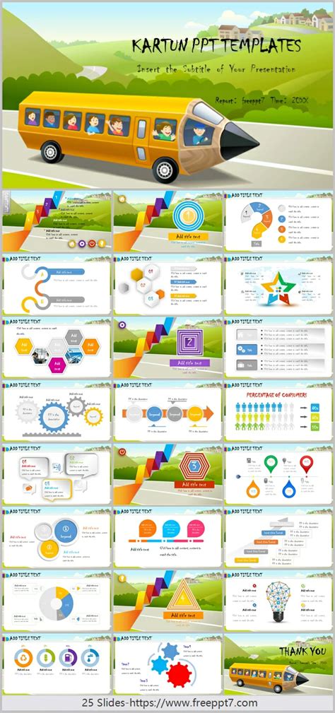 Cartoon Bus Background Powerpoint Templates Google Slides