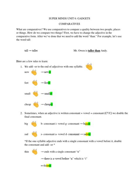 Comparatives Explanation Pdf