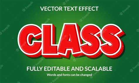Premium Vector Class Editable 3d Text Style Effect