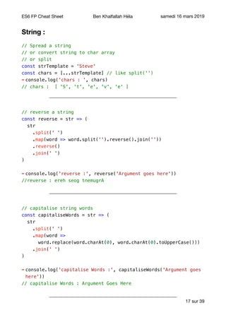 FP Using ES Cheat Sheet PDF