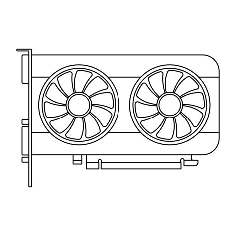Graphics Processing Unit Or Gpu Computer Vector Illustration Outline