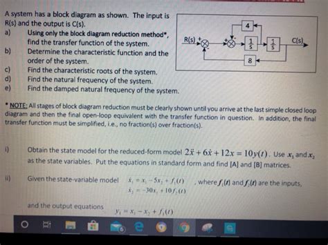 Solved C S A System Has A Block Diagram As Shown The Chegg