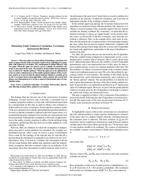 pdf estimation under unknown correlation covariance intersection revisited