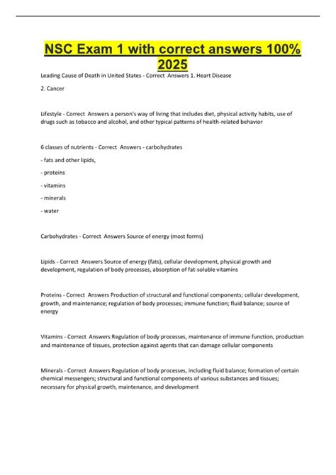 NSC Exam 1 With Correct Answers 100 2025 NSC Stuvia US