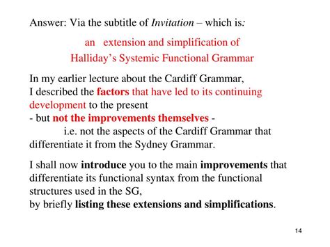 PPT Applying Systemic Functional Syntax To The Analysis Of Texts Robin P Fawcett Centre For