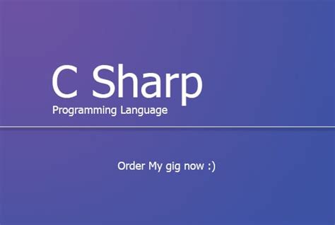Programming Using C Sharp By Mahmoudamin528 Fiverr