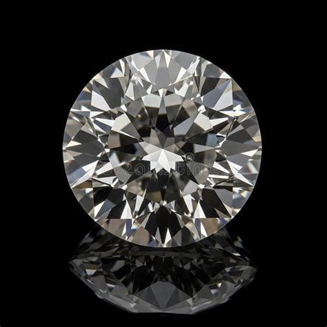 Round Brilliant Diamond Close Up Crystal Clear Facets Sparkling On