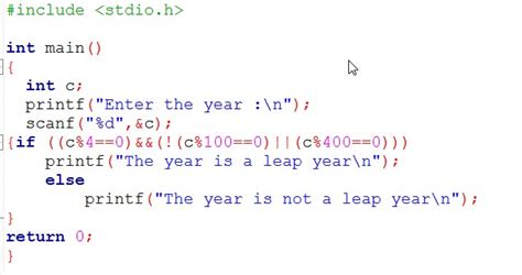 To Check A Year Is Leap Or Not In C ~ Computer Languages Clcoding