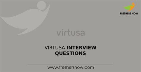 Virtusa Interview Questions Technical Hr For Freshers