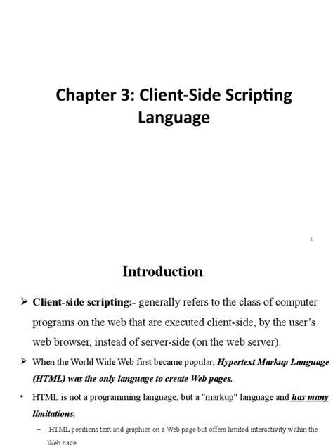 Chapter 3 Client Side Scripting Language Pdf Dynamic Web Page