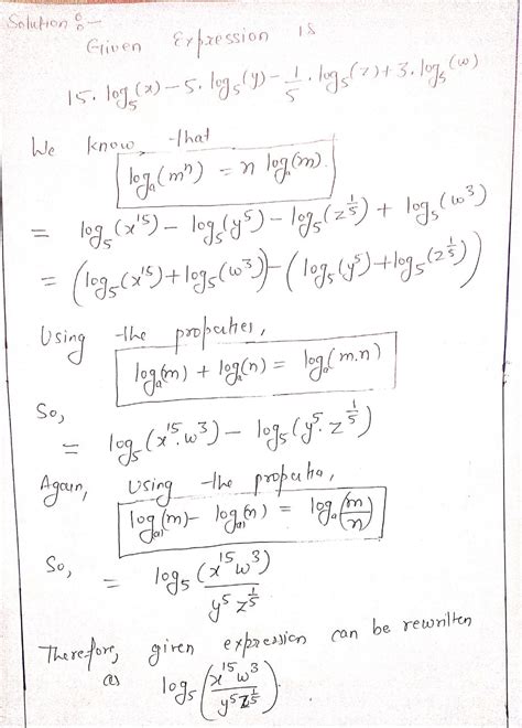 [solved] 4 use properties of logarithms to rewrite as a single