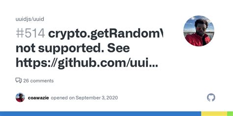 crypto getrandomvalues not supported see uuidjs