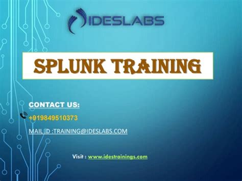 Splunk Training IDESTRAININGS