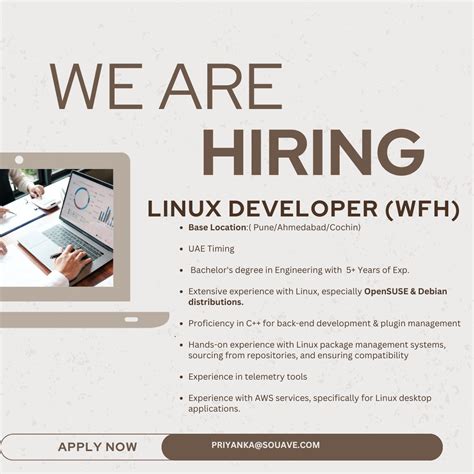 Souave Recruitment Consultants On Linkedin Linux Developer Wfh Remoteworking Jobs