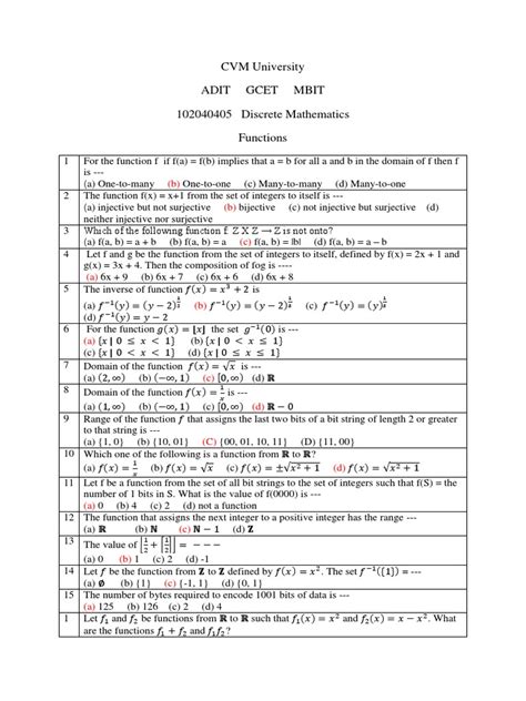 functions questions pdf function mathematics mathematical logic