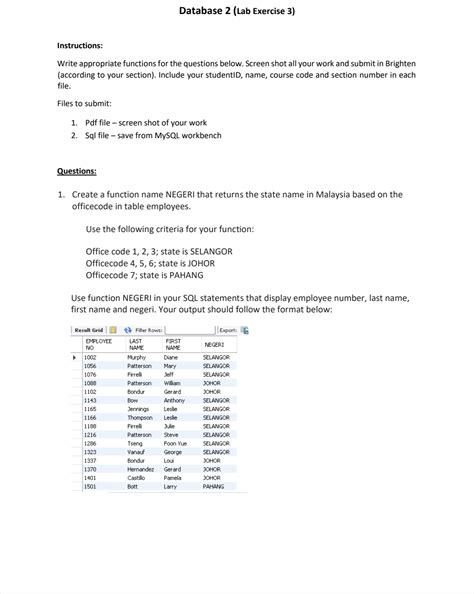 Solved Database 2 Lab Exercise 3 Instructions Write