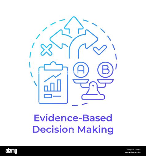 evidence based decision making blue gradient concept icon stock vector