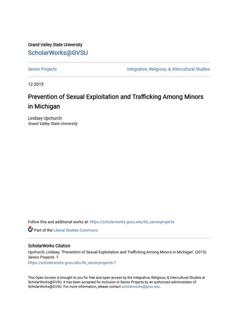 Prevention Of Sexual Exploitation And Trafficking Among Minors In Pdf Sex Trafficking