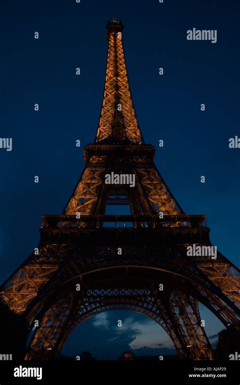 Eiffel Tower At Night Stock Photo Alamy