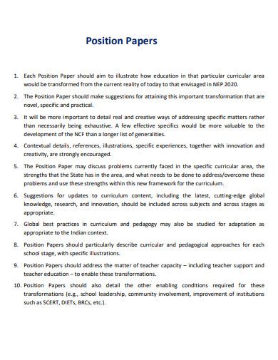 Position Paper 29 Examples Format How To Write Pdf